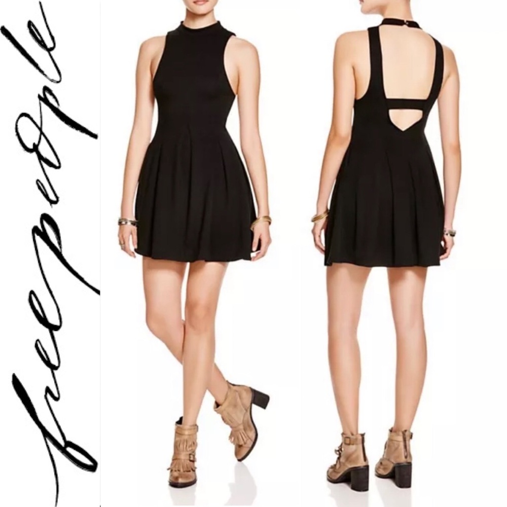 Free People Black Cha Cha Ponte Layla Mini Dress - Gem